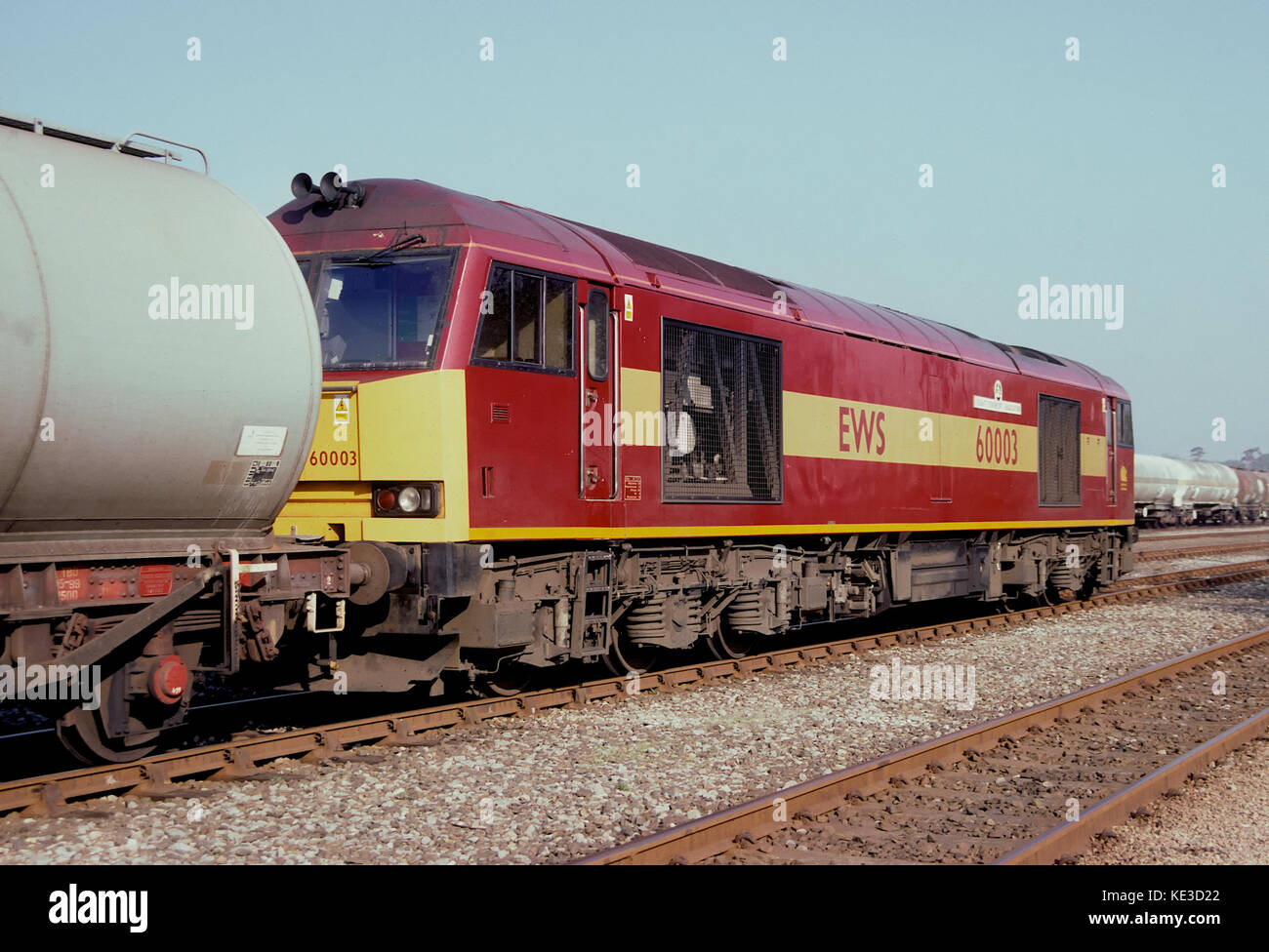 Class 60 locomotive at Fawley Oil Terminal with a tanker train Stock ...