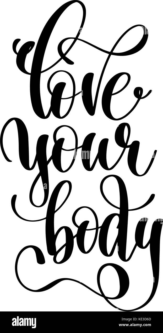 love your body hand written lettering inscription Stock Vector Image ...