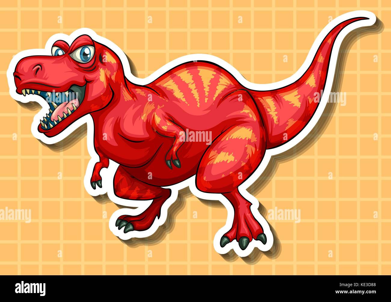 Red dinosaur with sharp teeth illustration Stock Vector Image & Art - Alamy