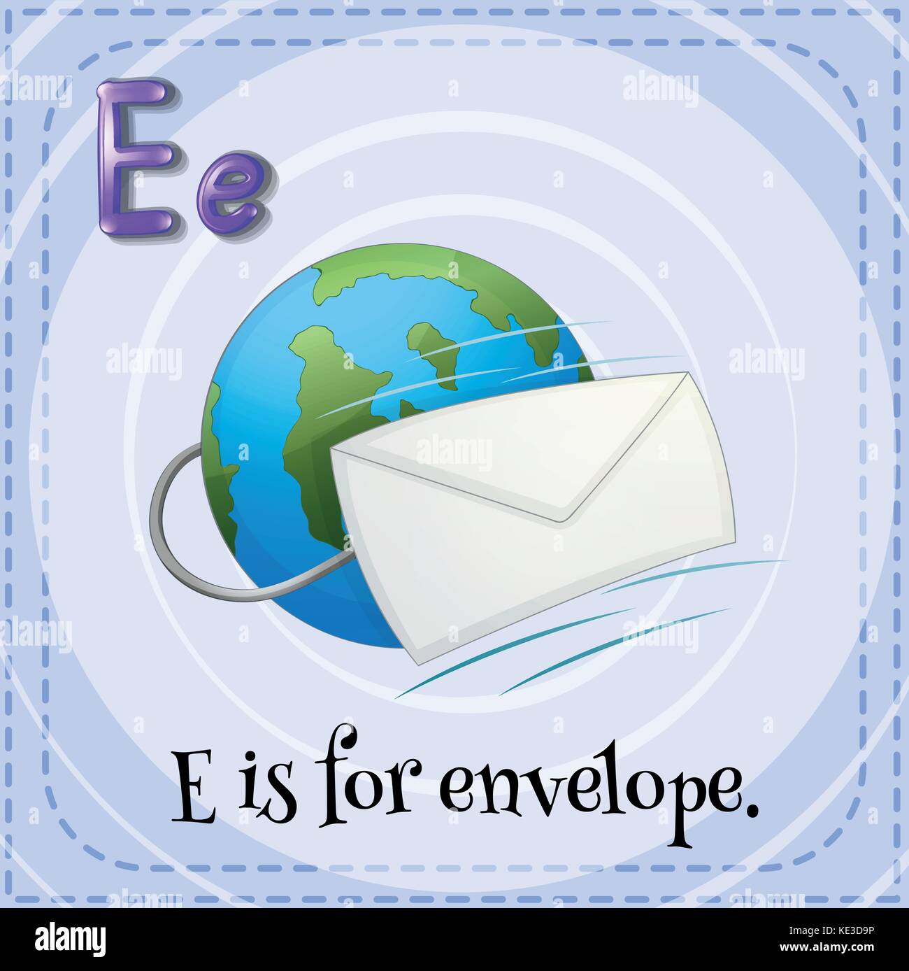 Flashcard letter E is for envelope illustration Stock Vector Image ...