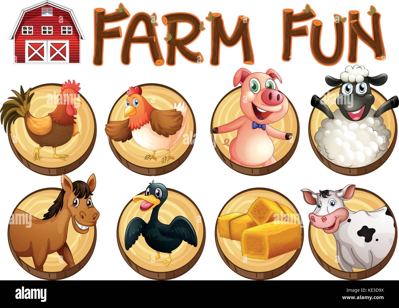 Farm animals group sheep pig Stock Vector Images - Alamy