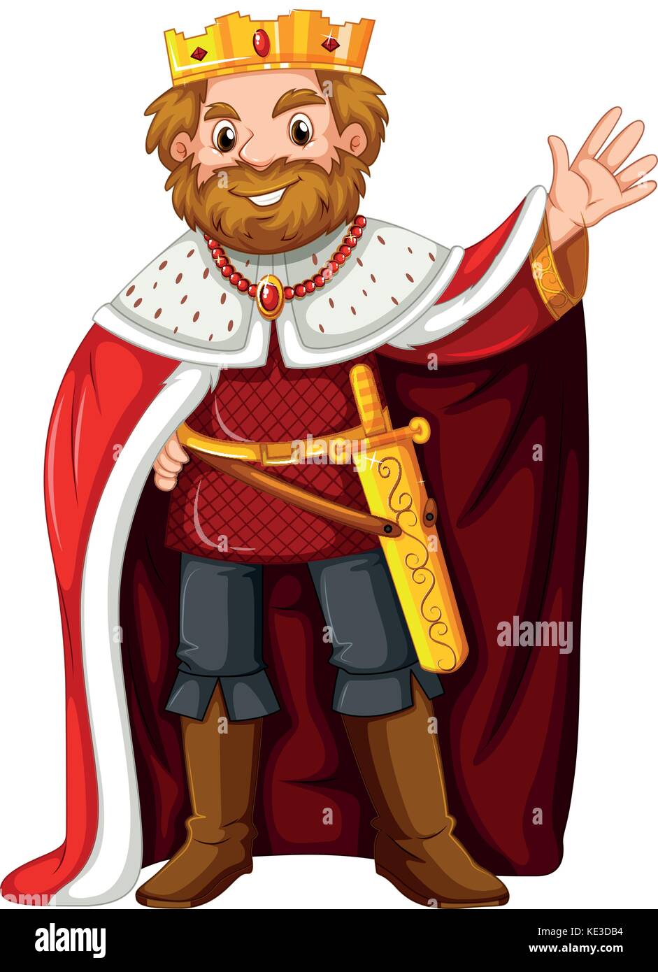 King wearing red robe illustration Stock Vector Image & Art - Alamy