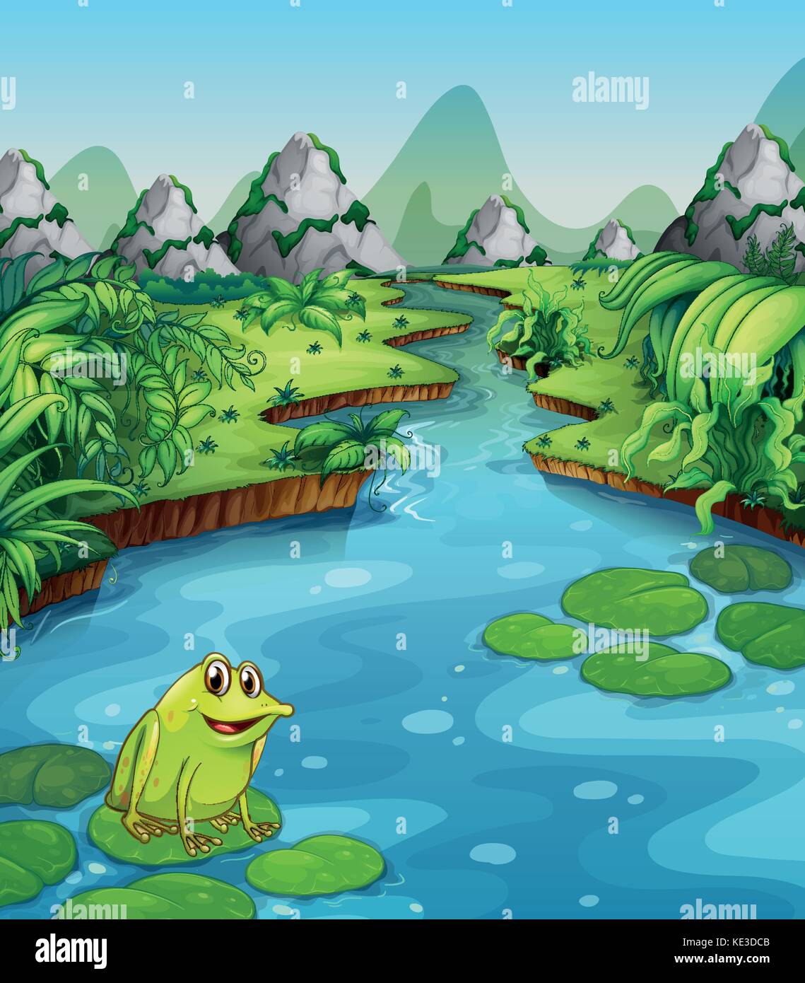 Park scene on river Stock Vector Images - Alamy