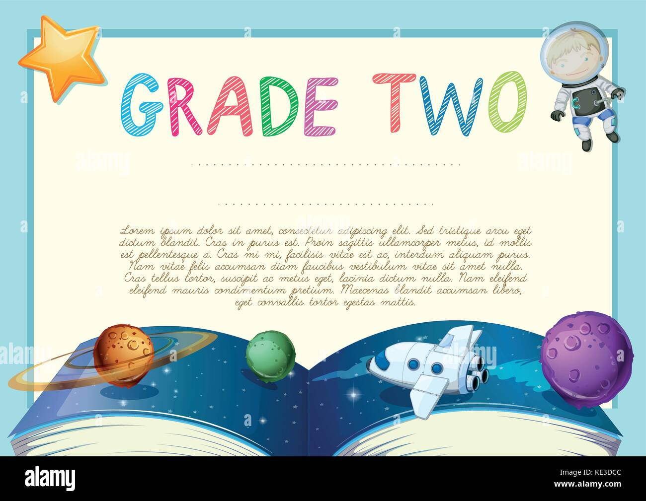 Certification template with space theme illustration Stock Vector Image ...