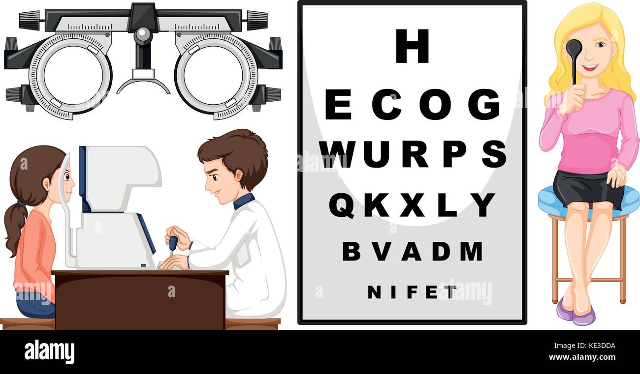 Eye test chart machine Stock Vector Images - Alamy