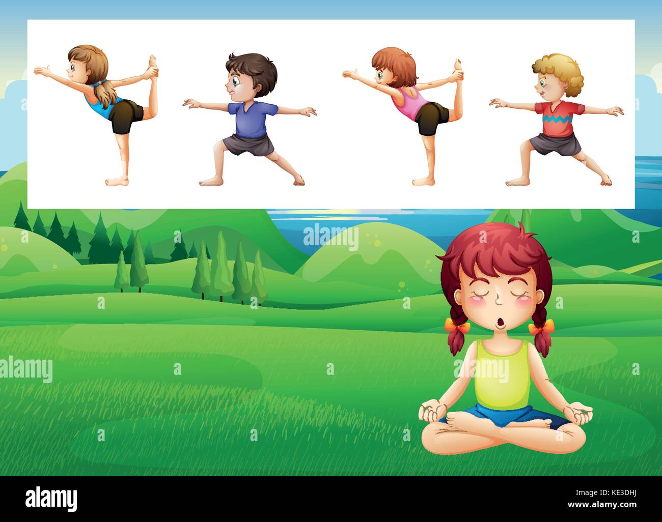 Man doing exercise park Stock Vector Images - Alamy