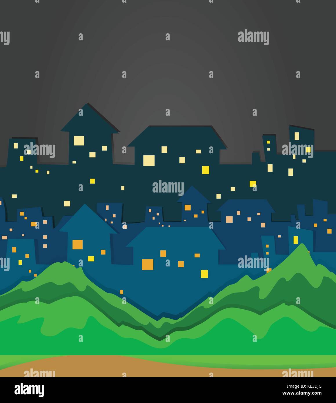 City scene at night time illustration Stock Vector Image & Art - Alamy