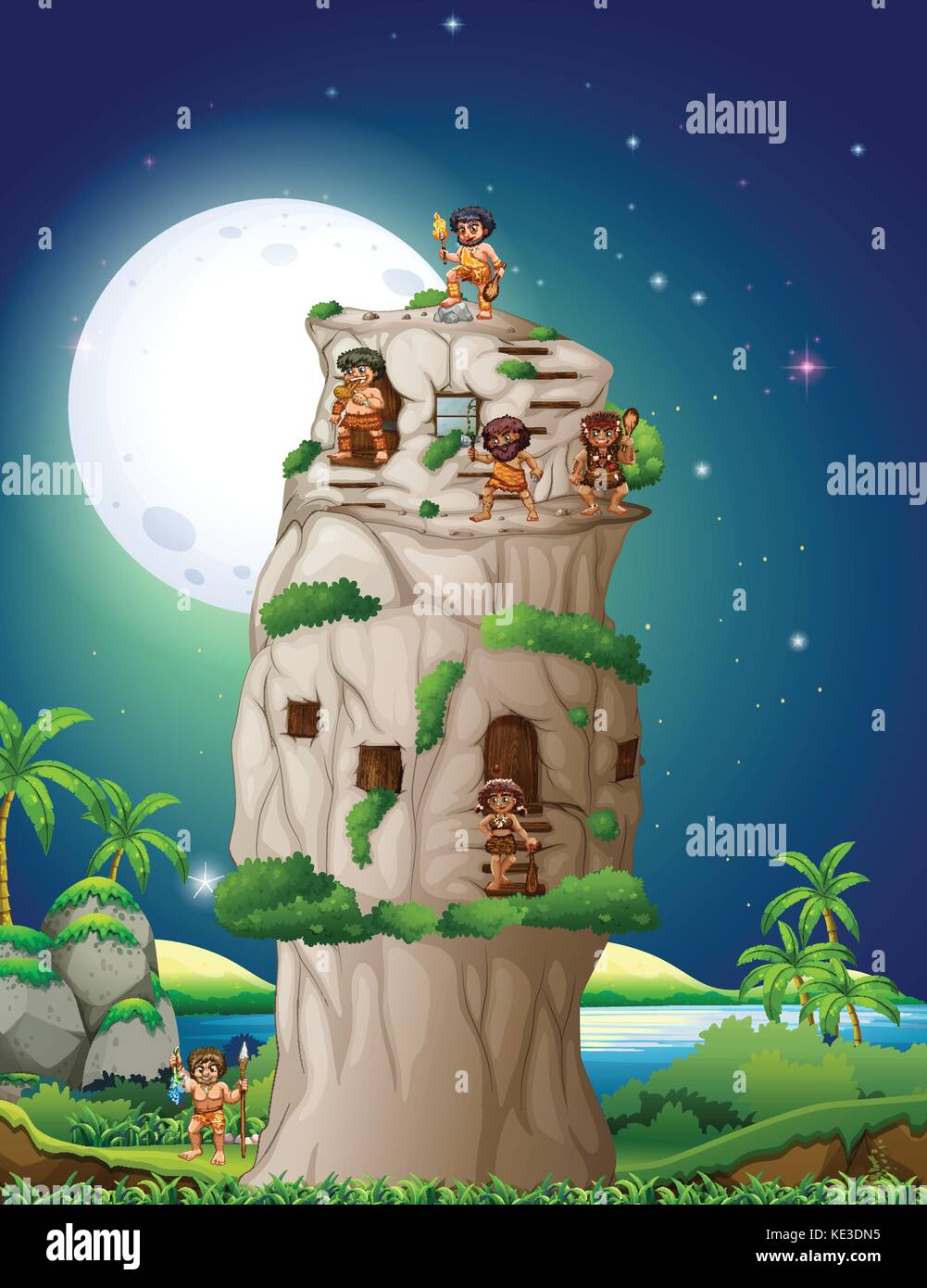 Living in caves Stock Vector Images - Alamy