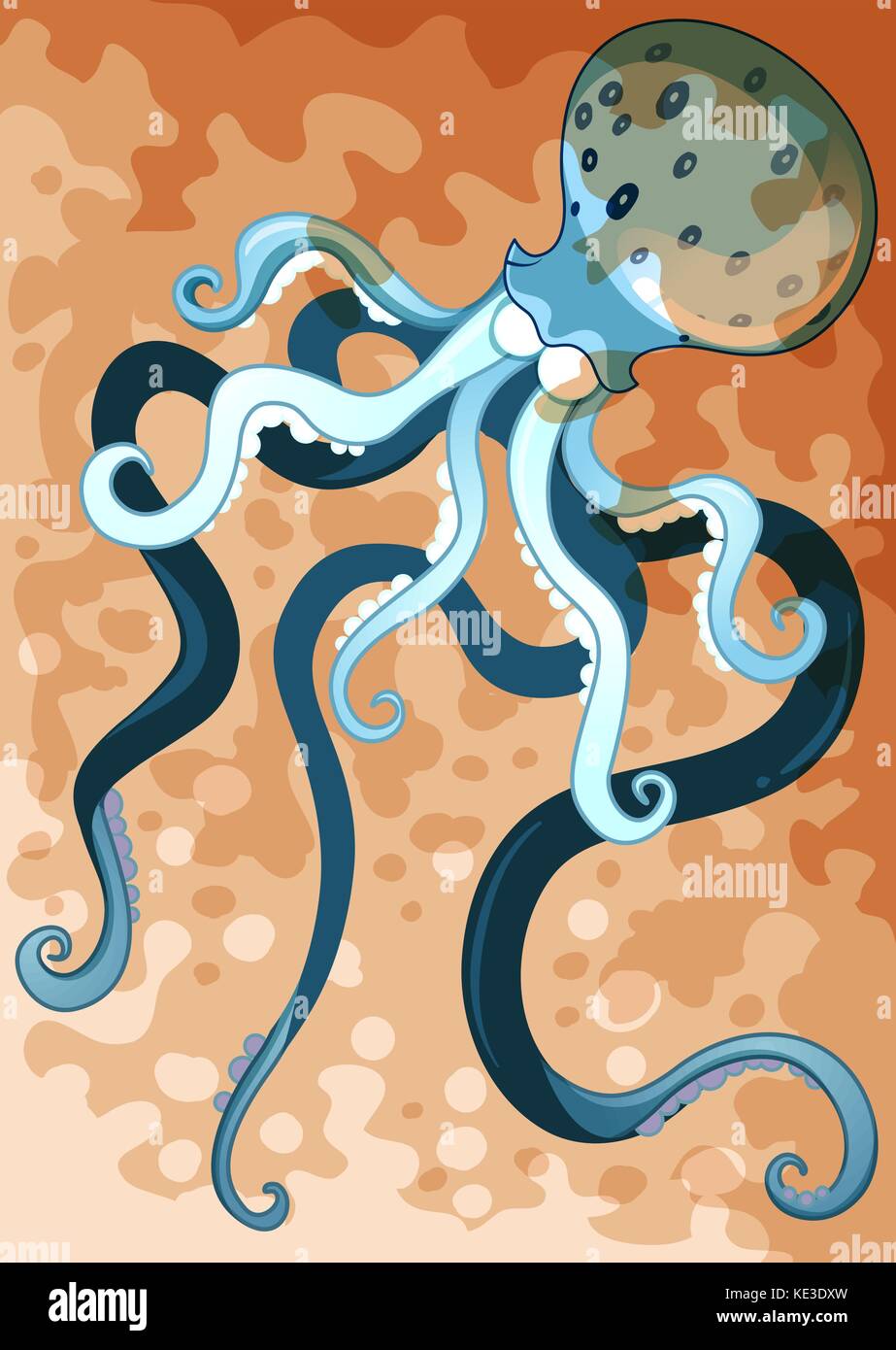 Giant octopus with long legs illustration Stock Vector Image & Art - Alamy
