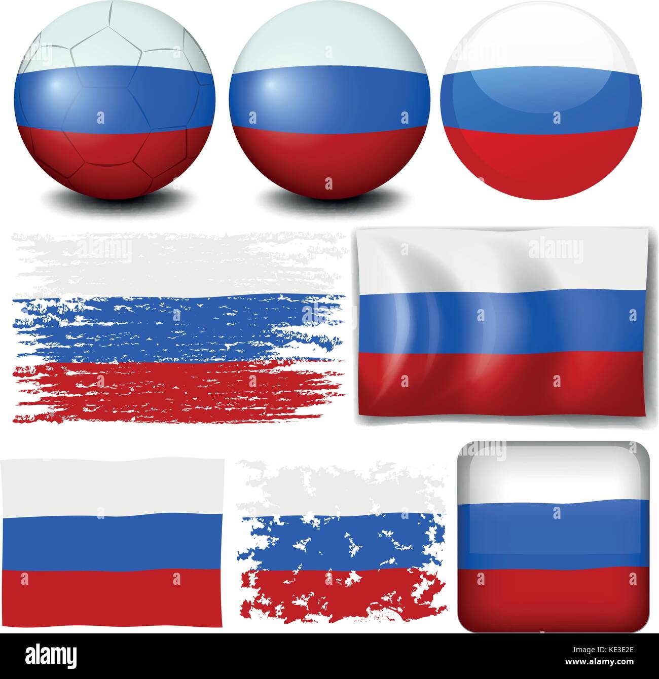 Russia flag on different items illustration Stock Vector Image & Art ...