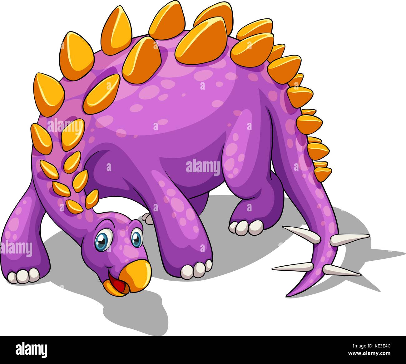 Purple dinosaur with spikes tail illustration Stock Vector Image & Art ...
