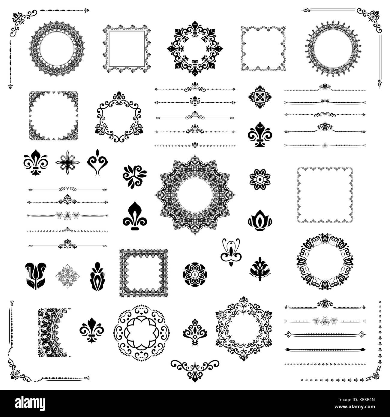 Vintage Set of Elements Stock Photo - Alamy