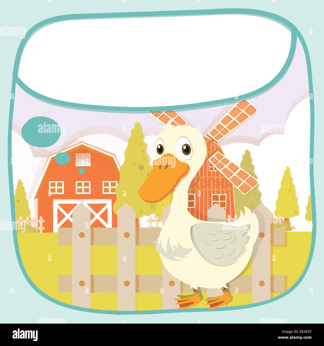 Paper design with duck on the farm illustration Stock Vector Image ...