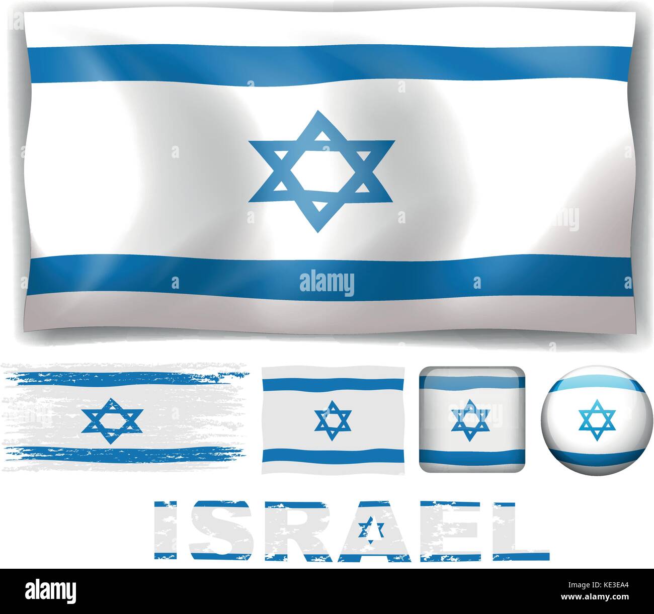 Israel flag in different designs illustration Stock Vector Image & Art ...