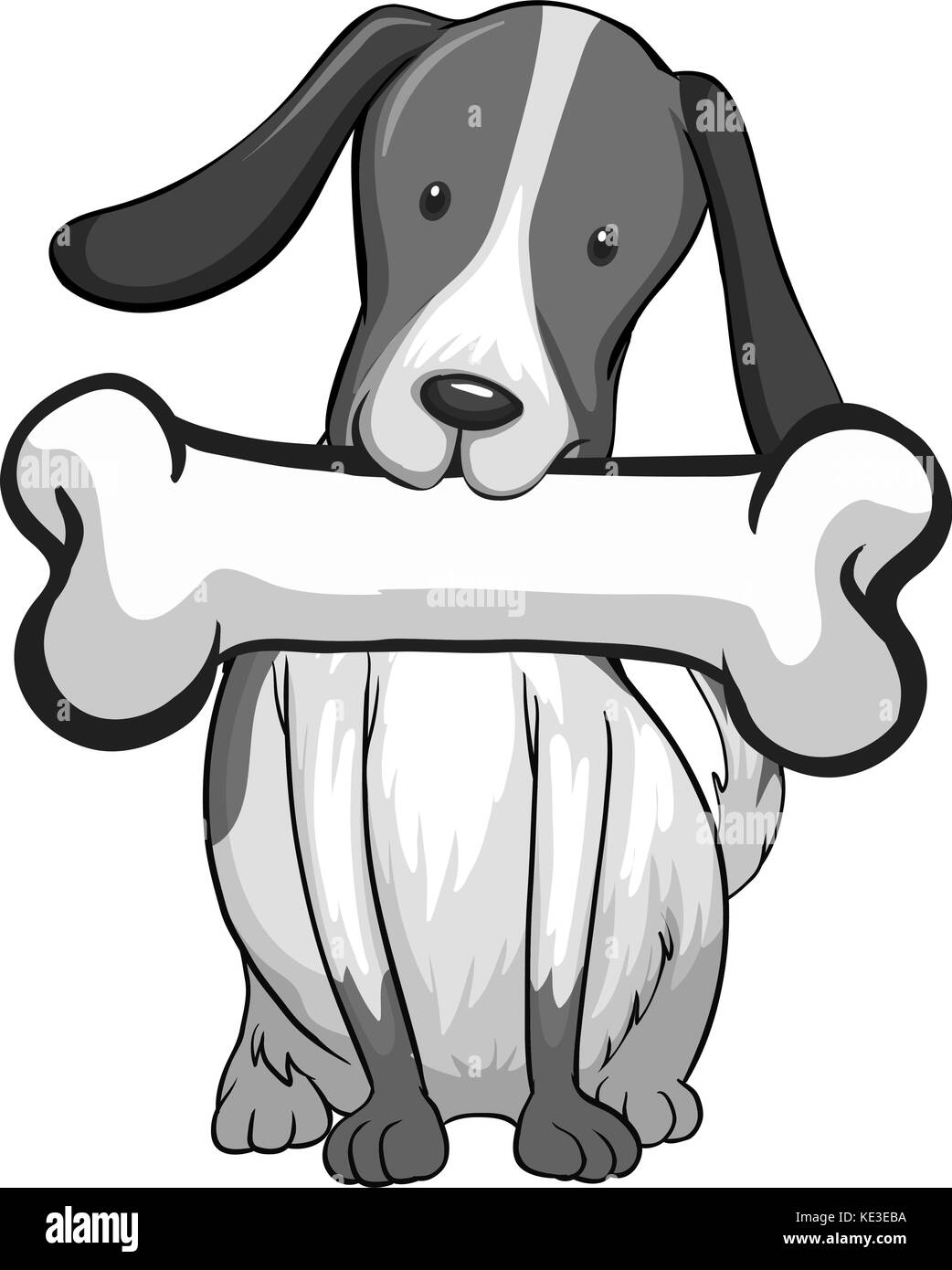 Dog with piece of bone illustration Stock Vector Image & Art - Alamy
