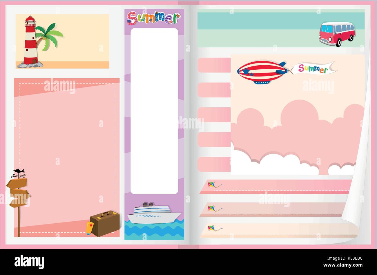 Paper design with summer theme illustration Stock Vector Image & Art ...