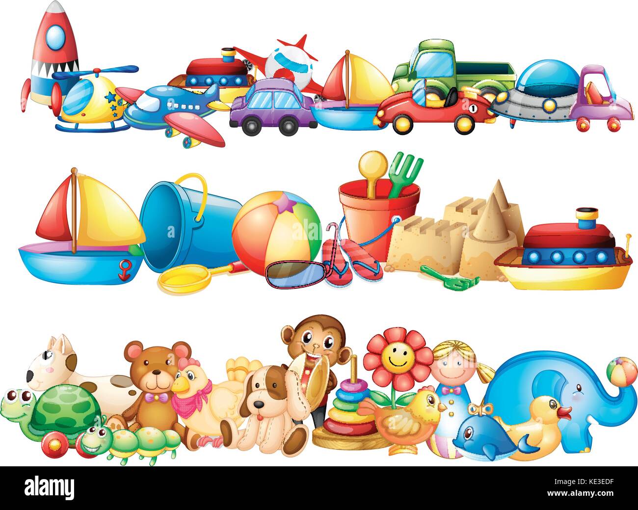Set Of Different Types Of Toys Illustration Stock Vector Image Art Set Of Different Types Of Toys Illustration Stock Vector Image Art