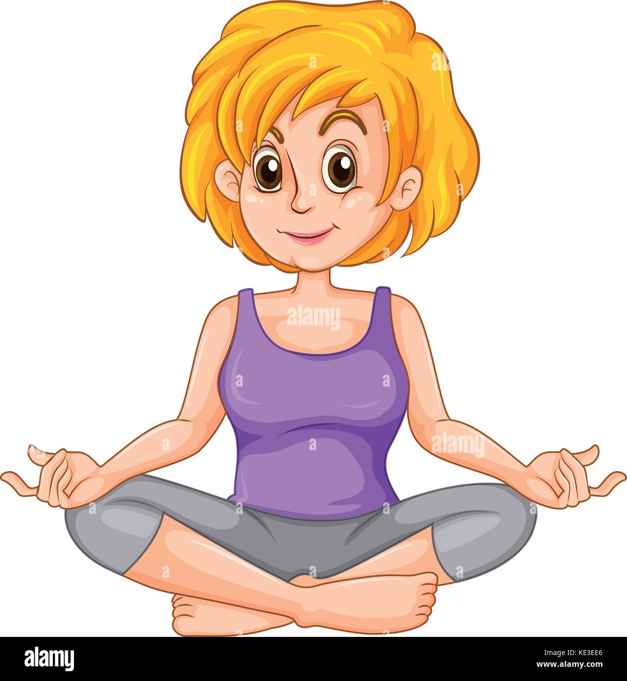 Middle aged person yoga Stock Vector Images - Alamy