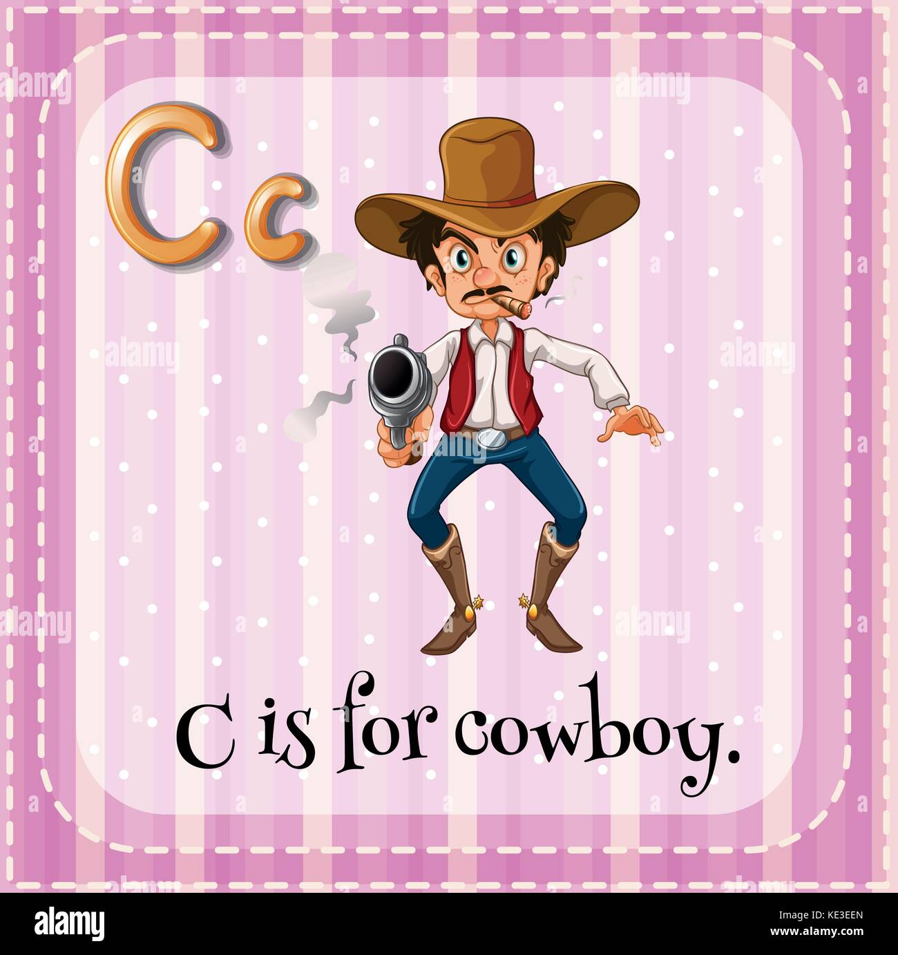 Flashcard letter C is for cowboy illustration Stock Vector Image & Art ...