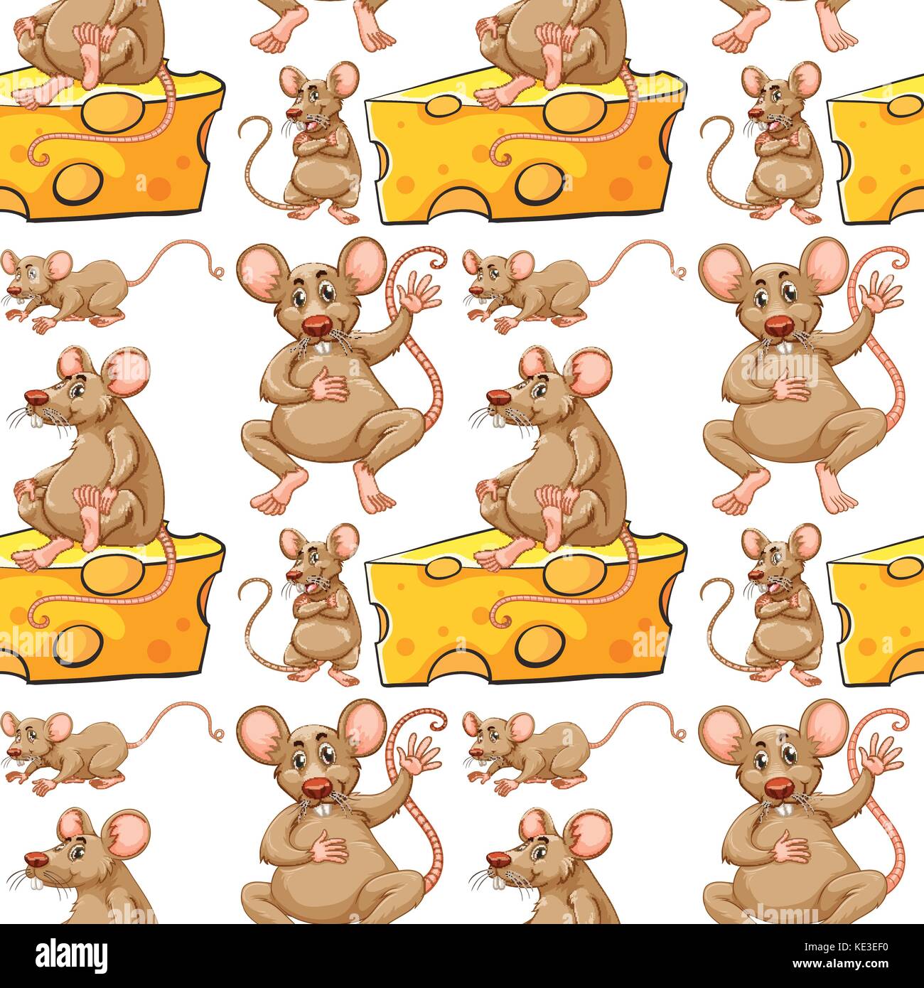 Seamless mouse and cheese slice illustration Stock Vector Image & Art ...