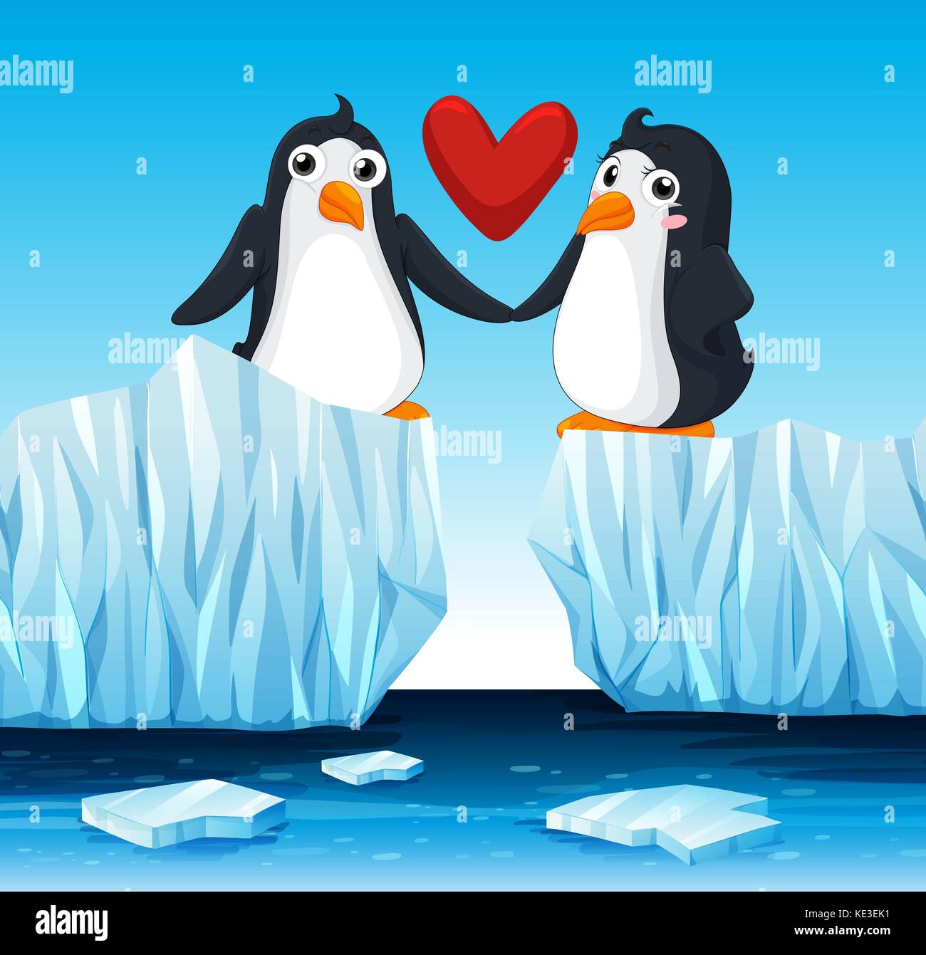 Penguin Love Drawing