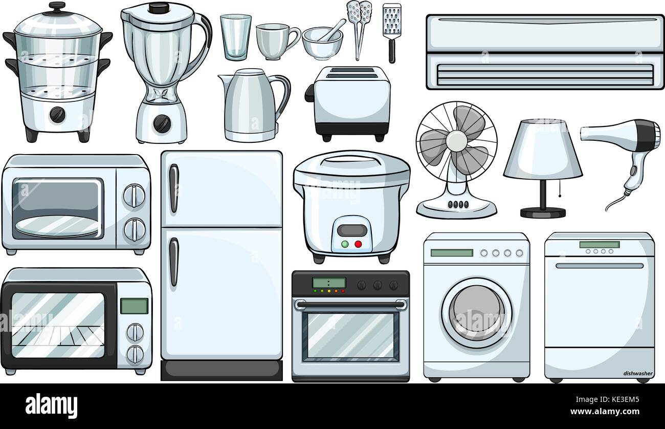 Electronic devices used in the kitchen illustration Stock Vector Image ...