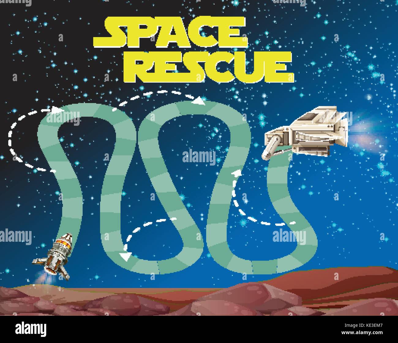 Game template with space background illustration Stock Vector Image ...