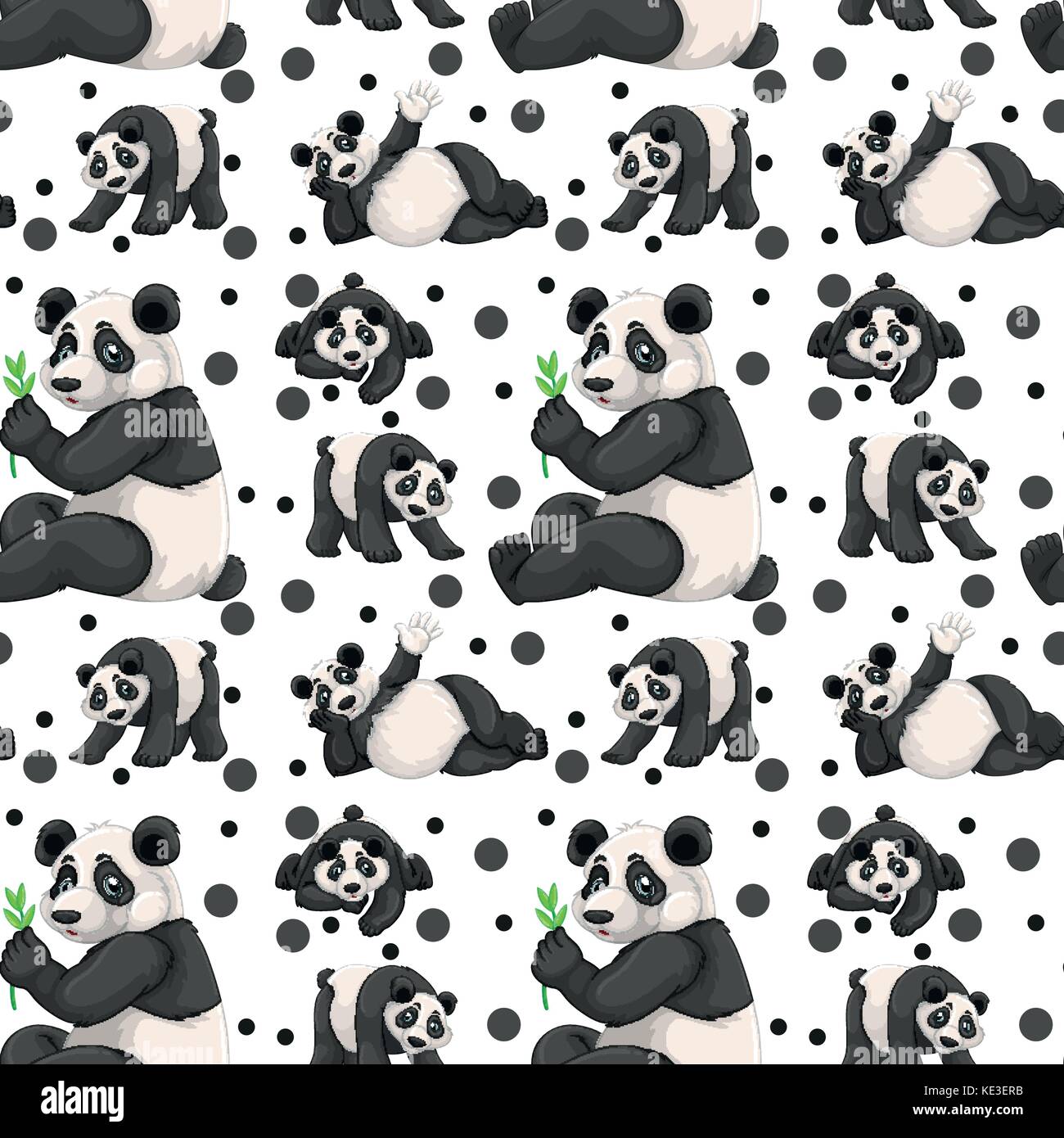 Seamless panda and black spots illustration Stock Vector Image & Art ...