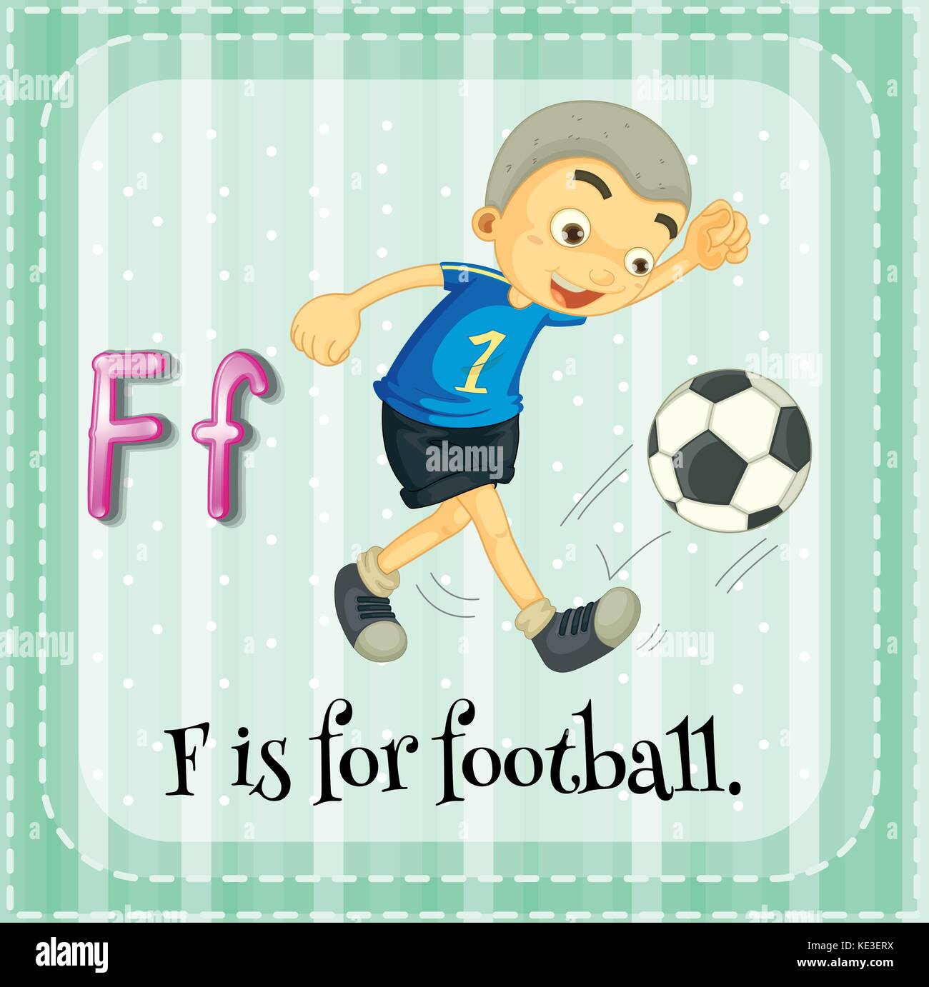 Flashcard letter F is for football illustration Stock Vector Image ...