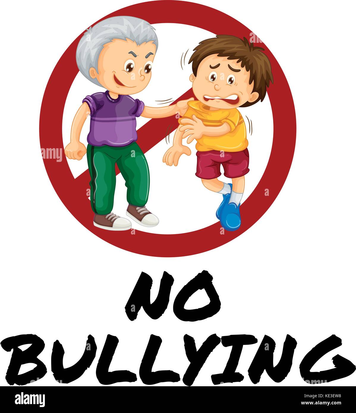 Sign Warning For No Bullying Illustration Stock Vector Image And Art Alamy