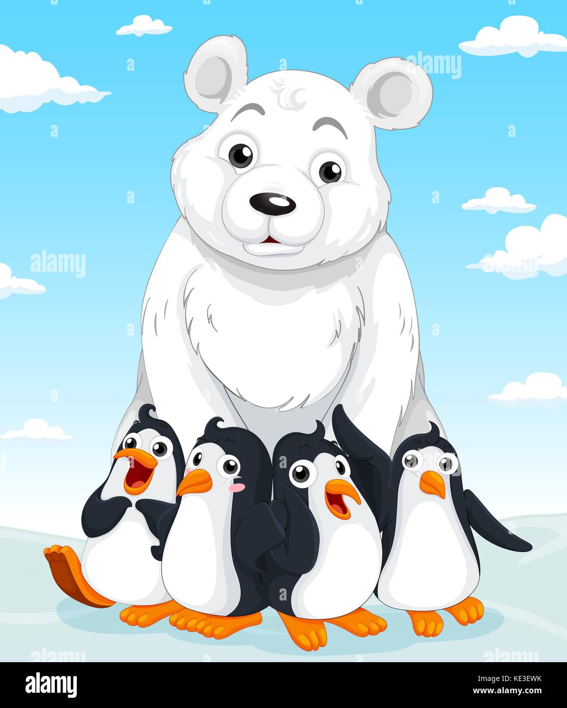 Polar bear and cub Stock Vector Images - Alamy