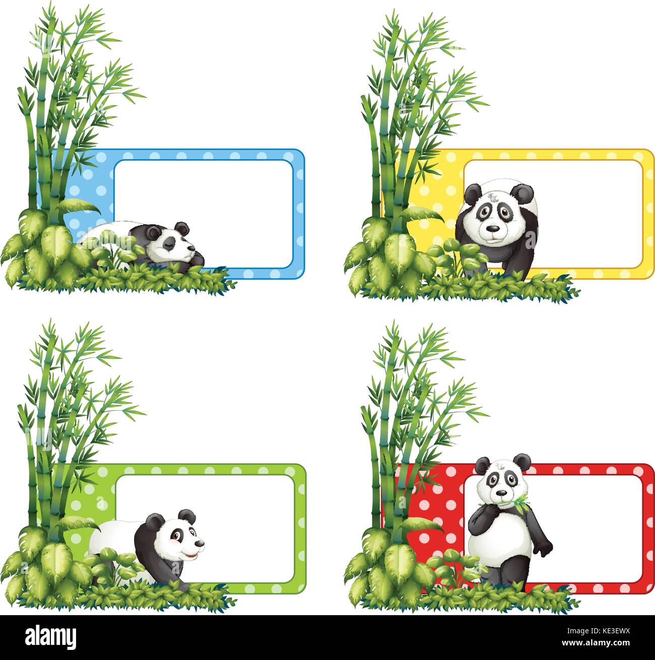 Border design panda illustration hi-res stock photography and images ...
