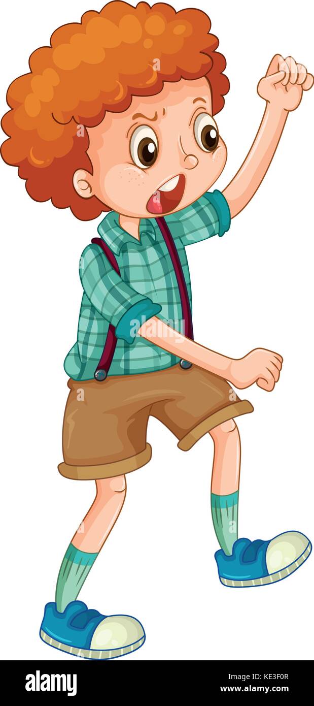 Kid with fighting action illustration Stock Vector Image & Art - Alamy