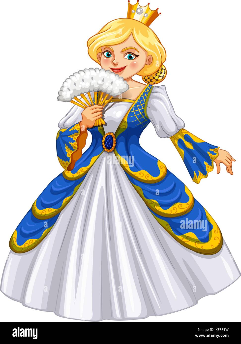 Queen wearing blue gown illustration Stock Vector Image & Art - Alamy