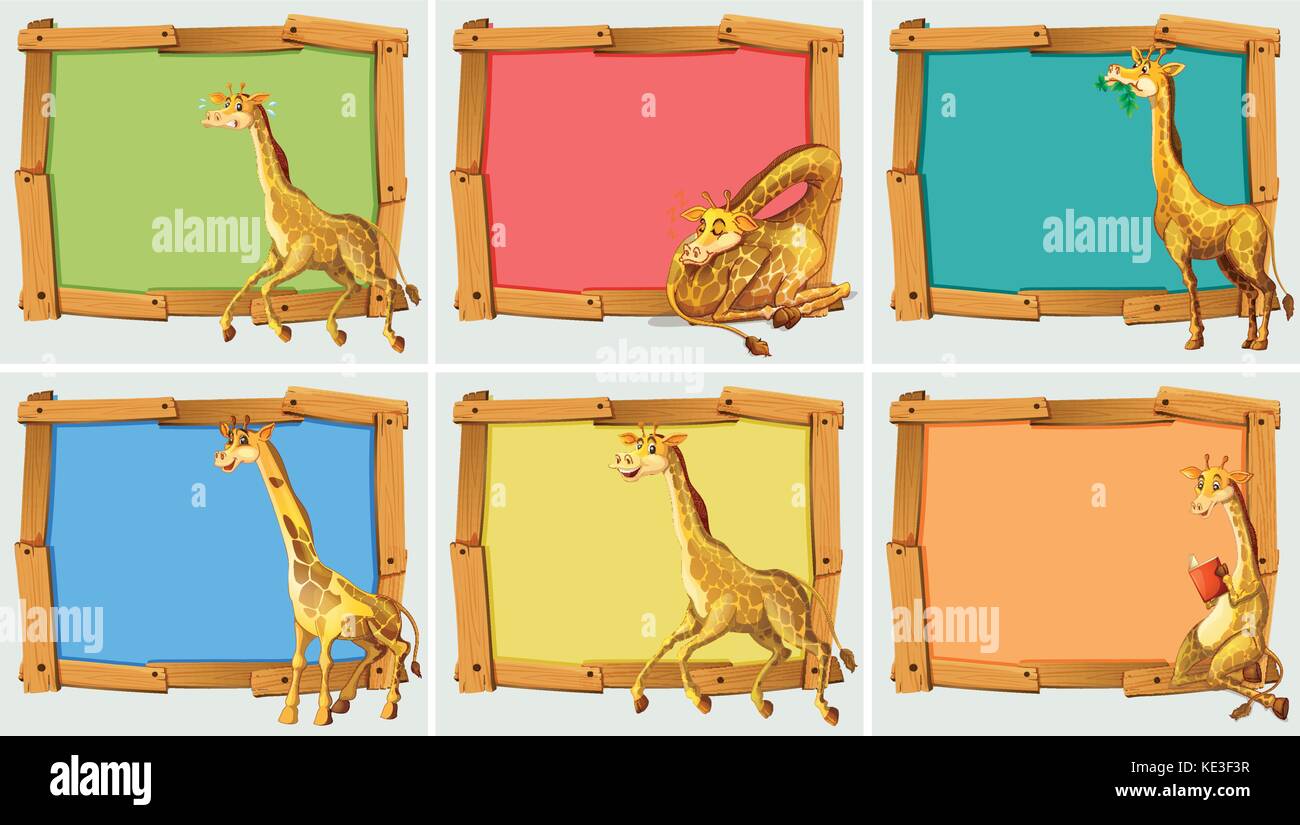 Border design giraffe illustration hi-res stock photography and images ...