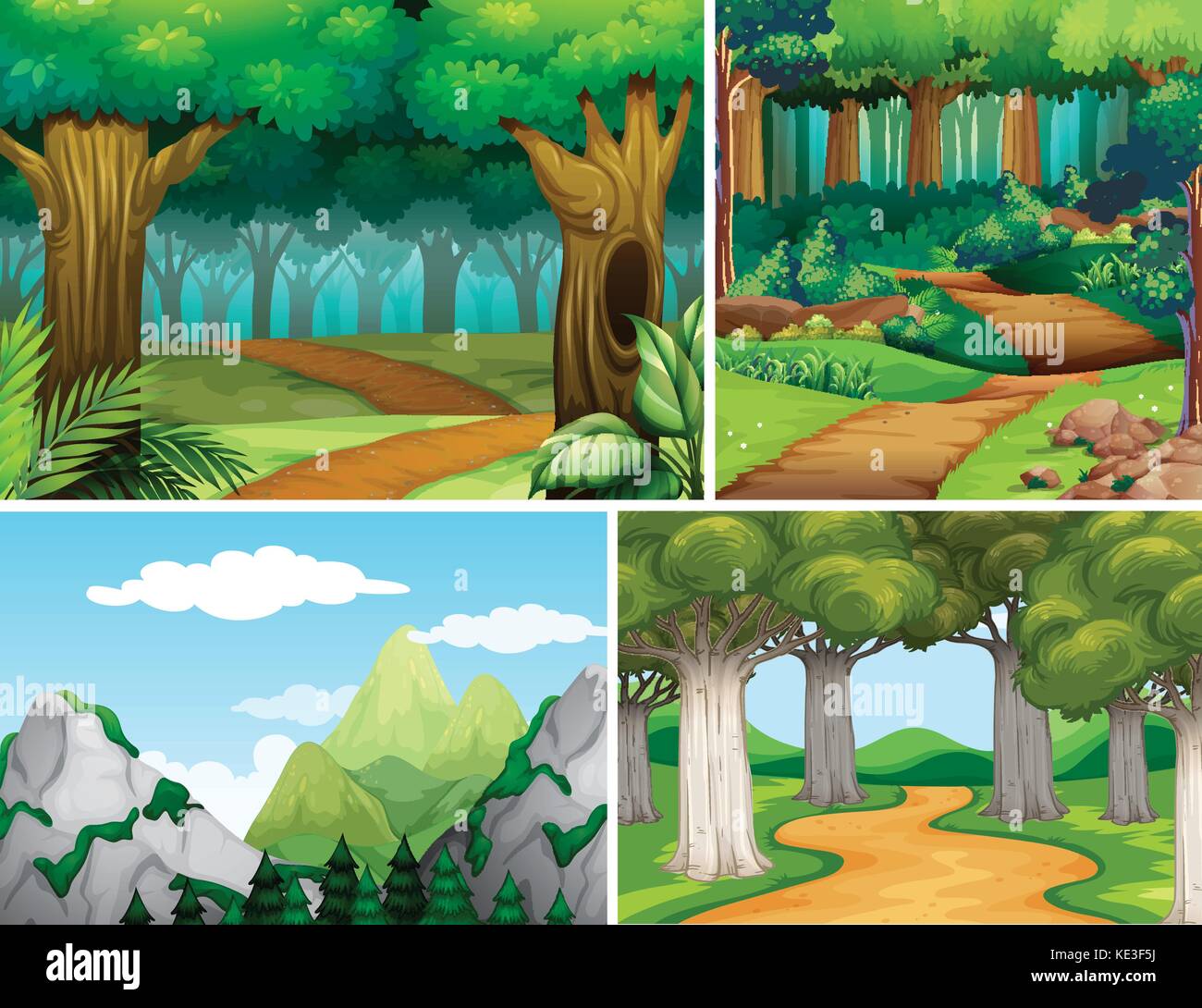 Forest hiking path mountain Stock Vector Images - Alamy