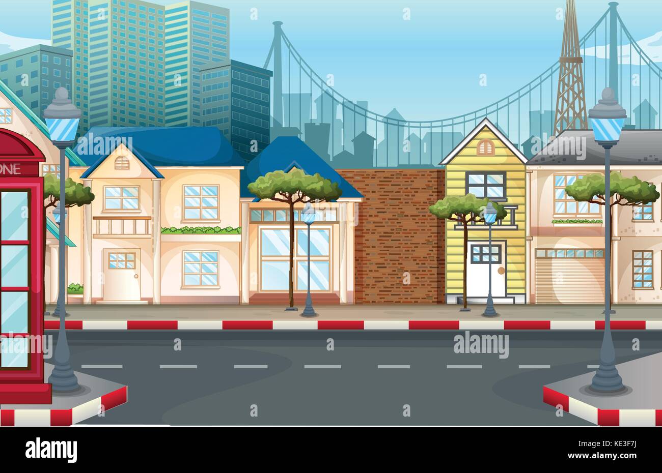 Urban scenery empty street Stock Vector Images - Alamy