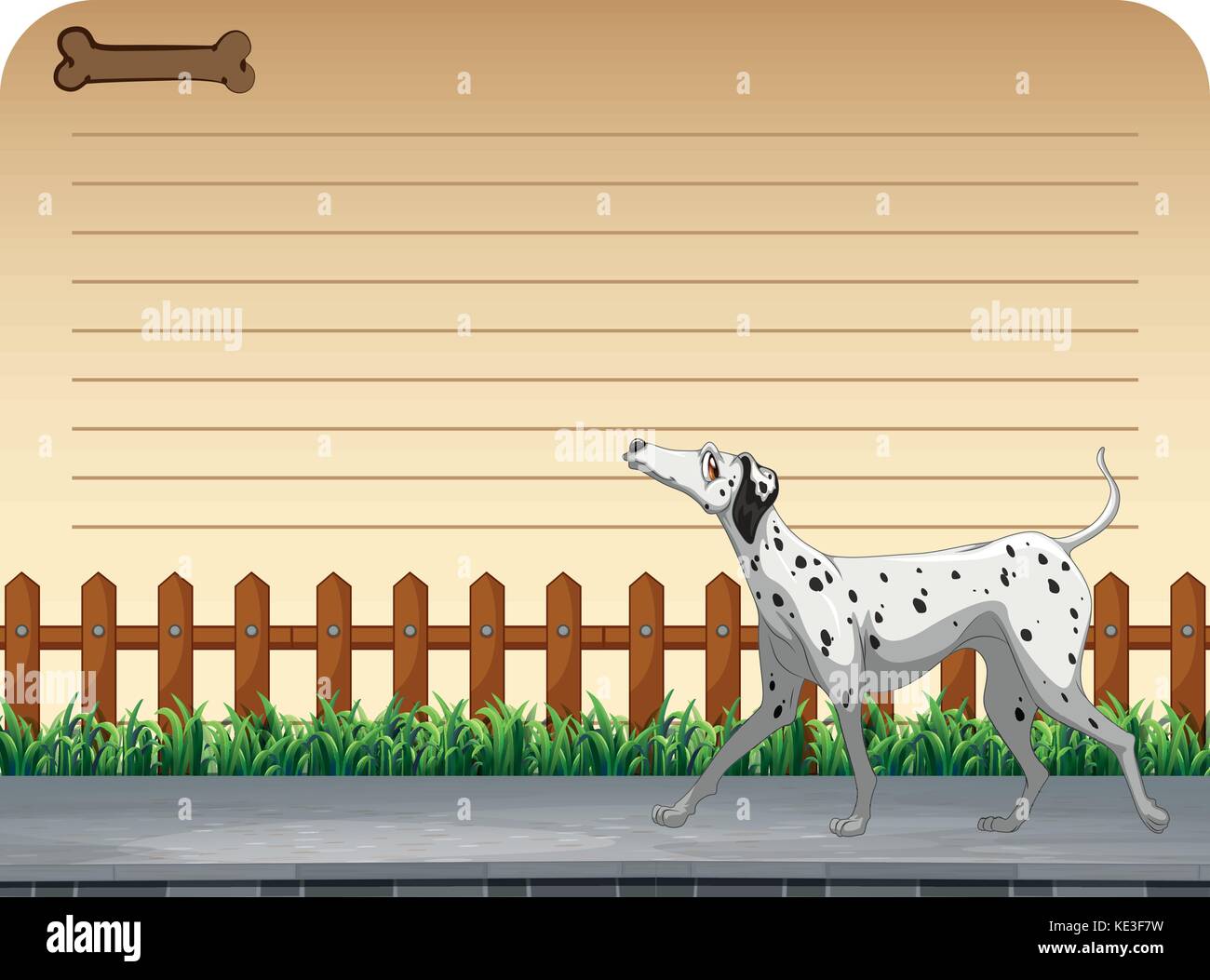Line paper design with dog walking illustration Stock Vector Image ...