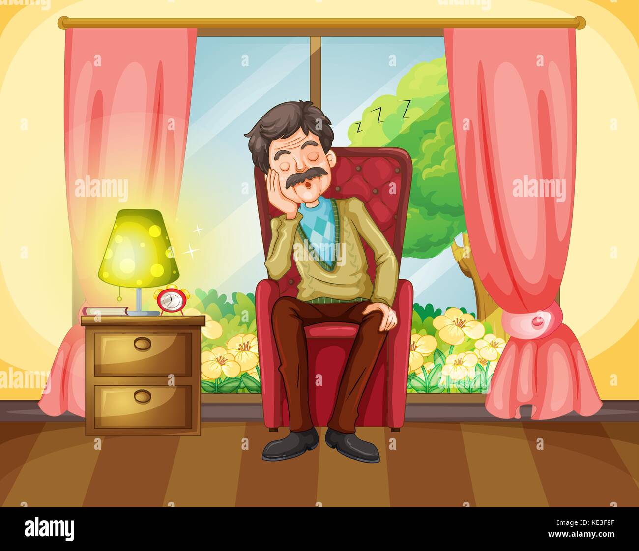 Old man napping Stock Vector Images - Alamy