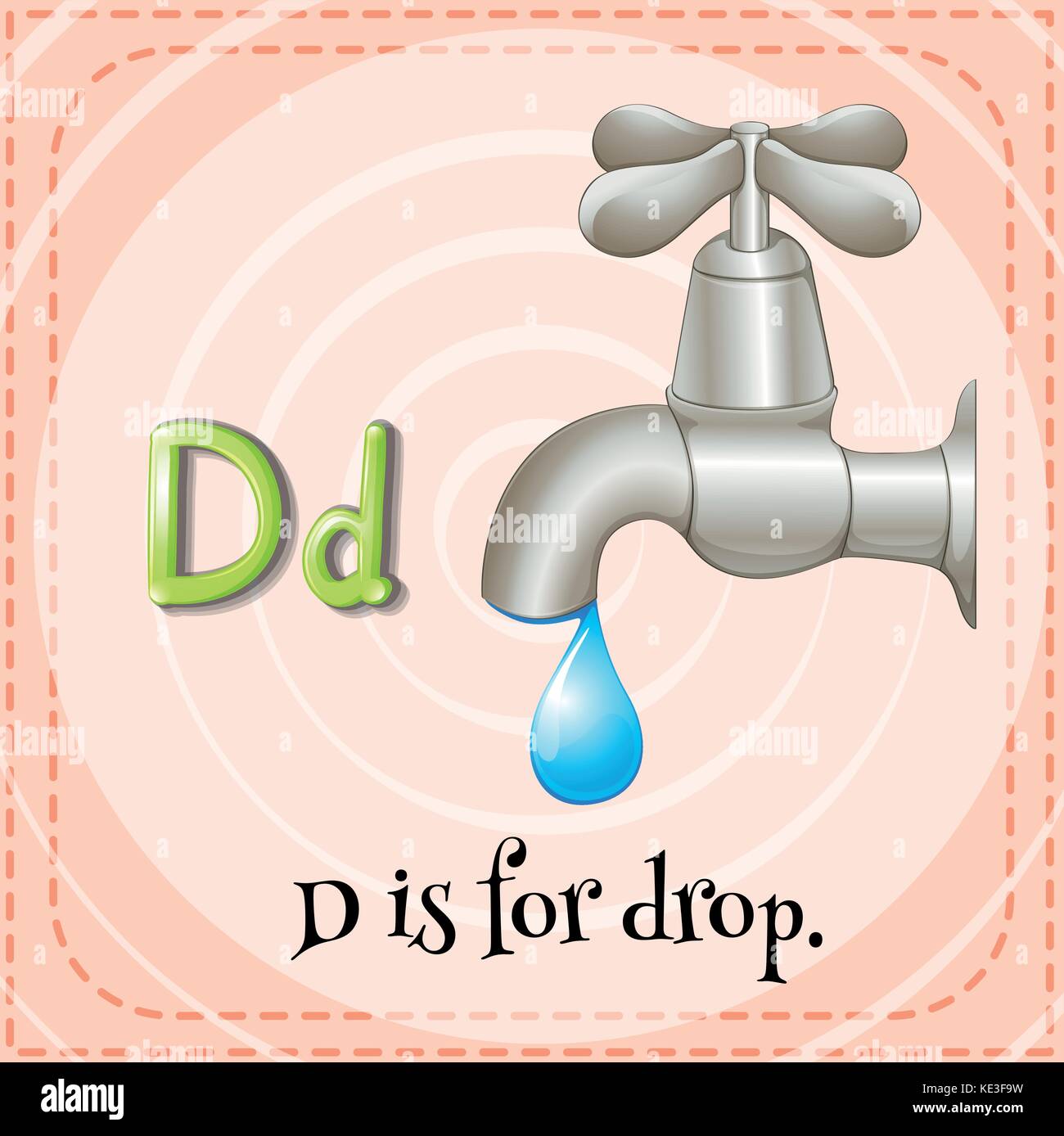 Flashcar of D is for drop illustration Stock Vector Image & Art - Alamy