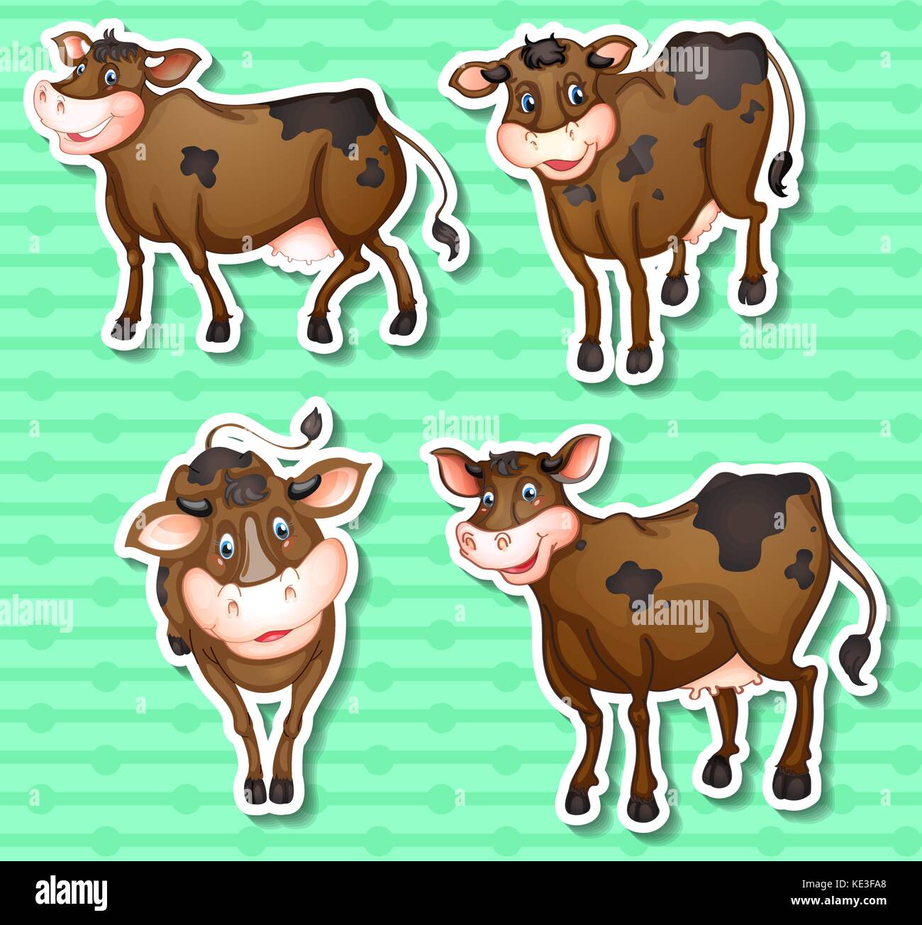 Group cows cartoon hi-res stock photography and images - Alamy