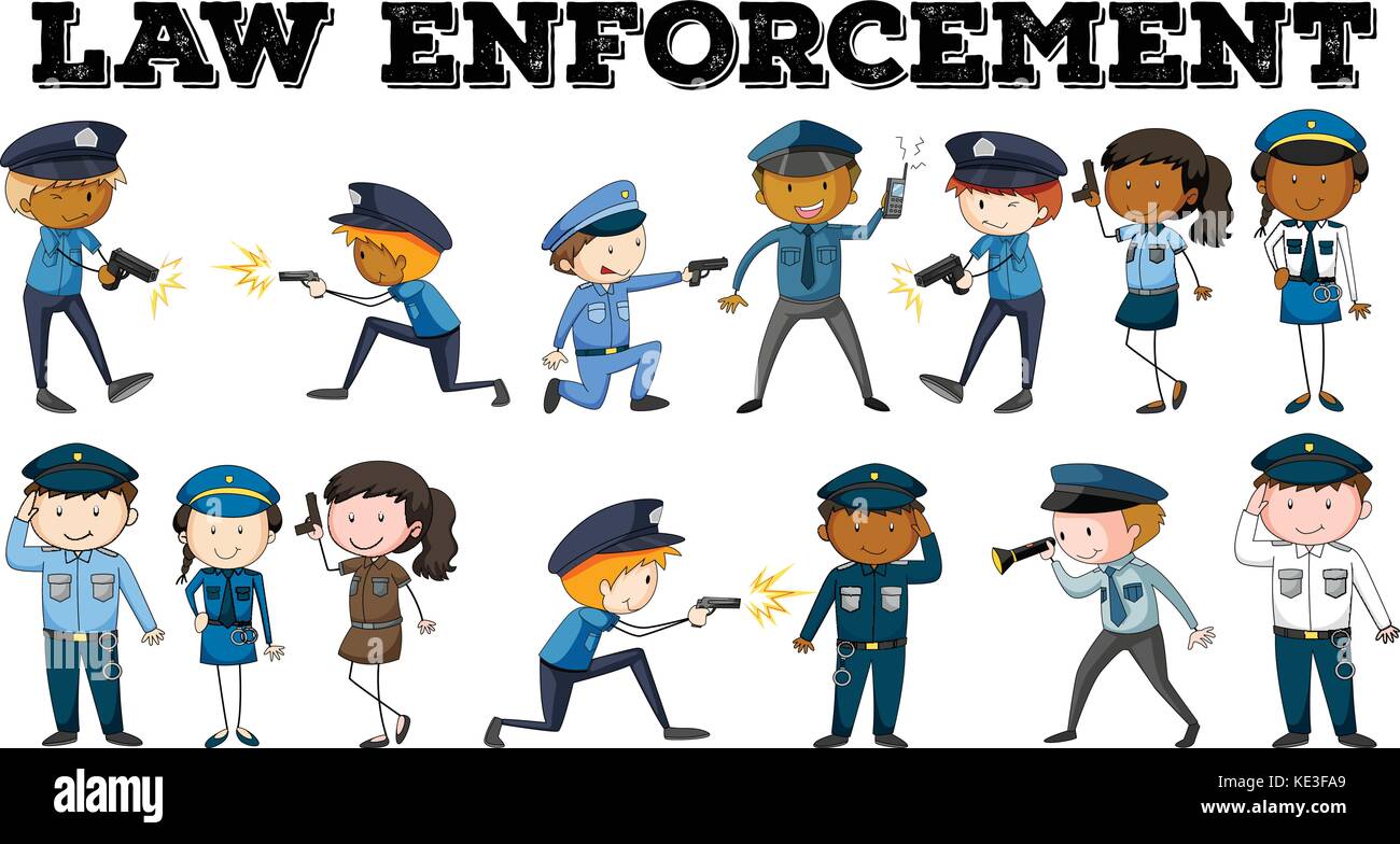 Policeman and law enforcement poster illustration Stock Vector Image ...
