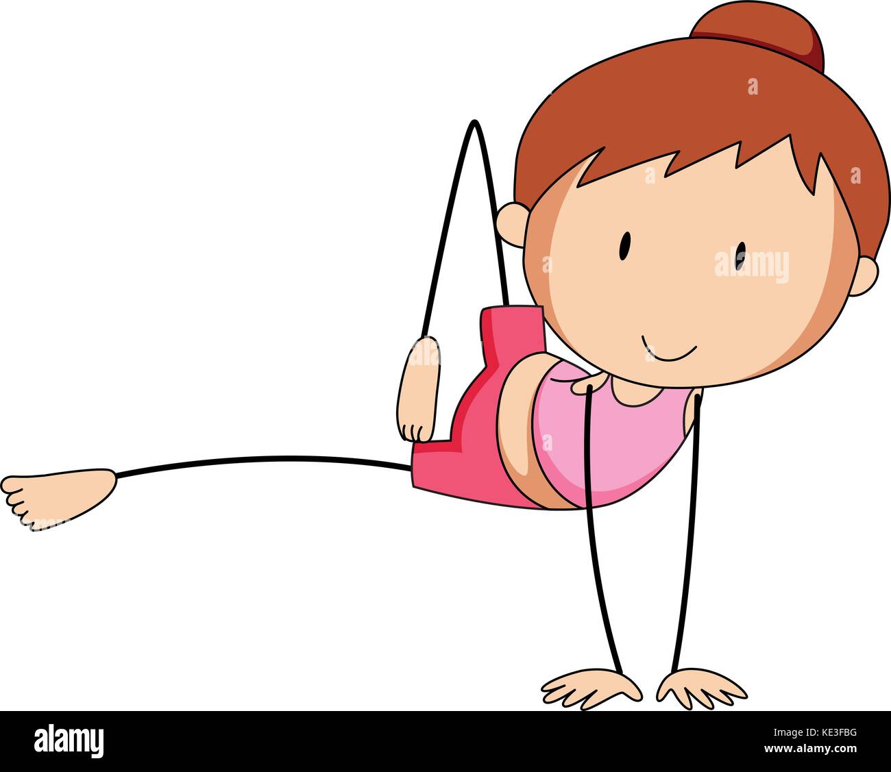Smiling woman stretching exercise Stock Vector Images - Alamy