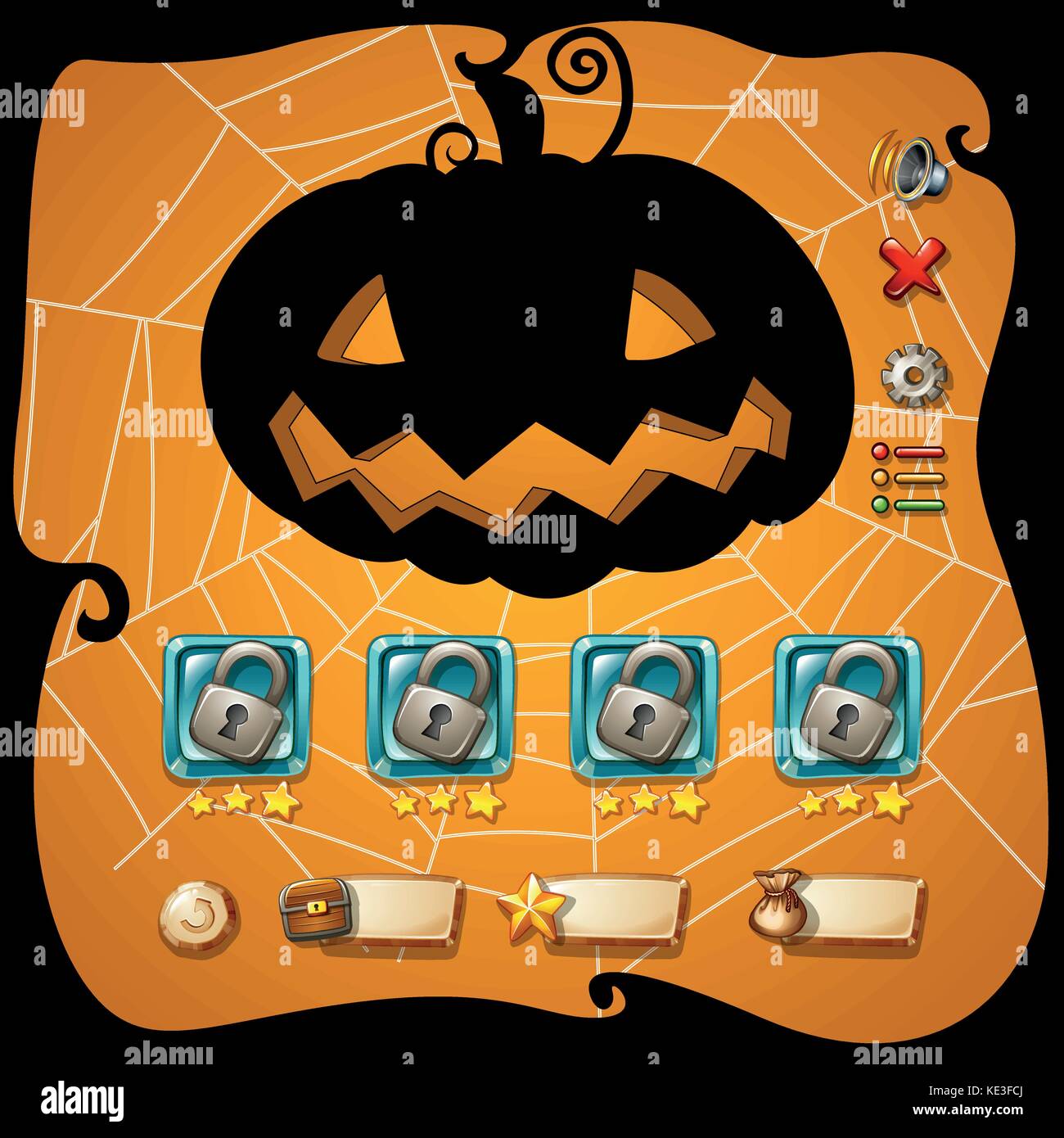 Game template with halloween theme illustration Stock Vector Image ...