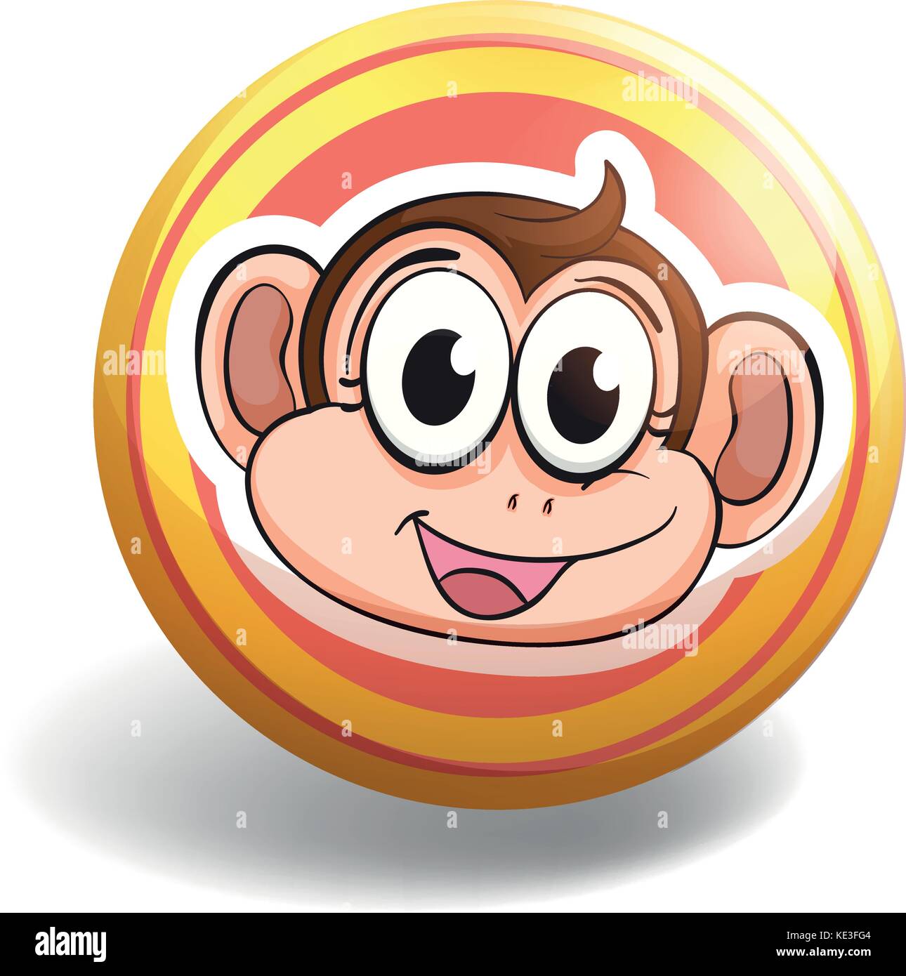 Monkey head on round badge illustration Stock Vector Image & Art - Alamy