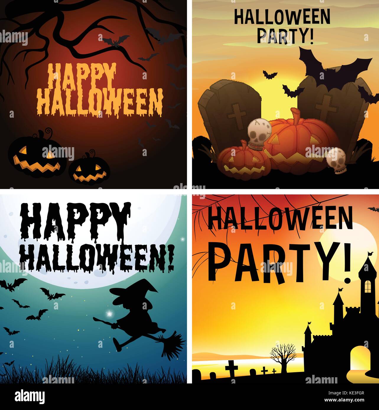 Halloween poster clipart festive Stock Vector Images - Alamy