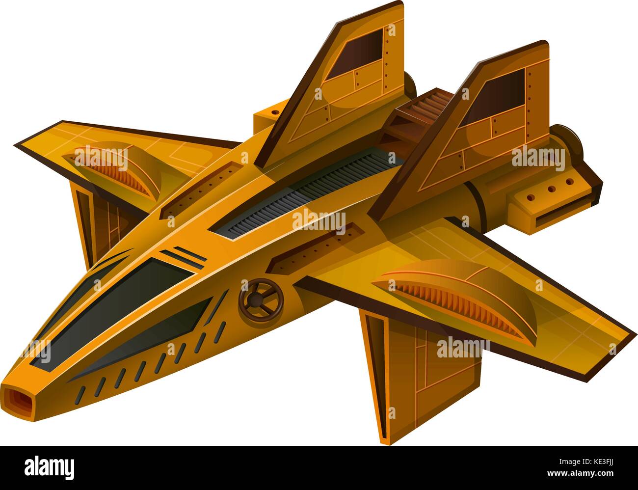 Yellow spaceship with wings illustration Stock Vector Image & Art - Alamy
