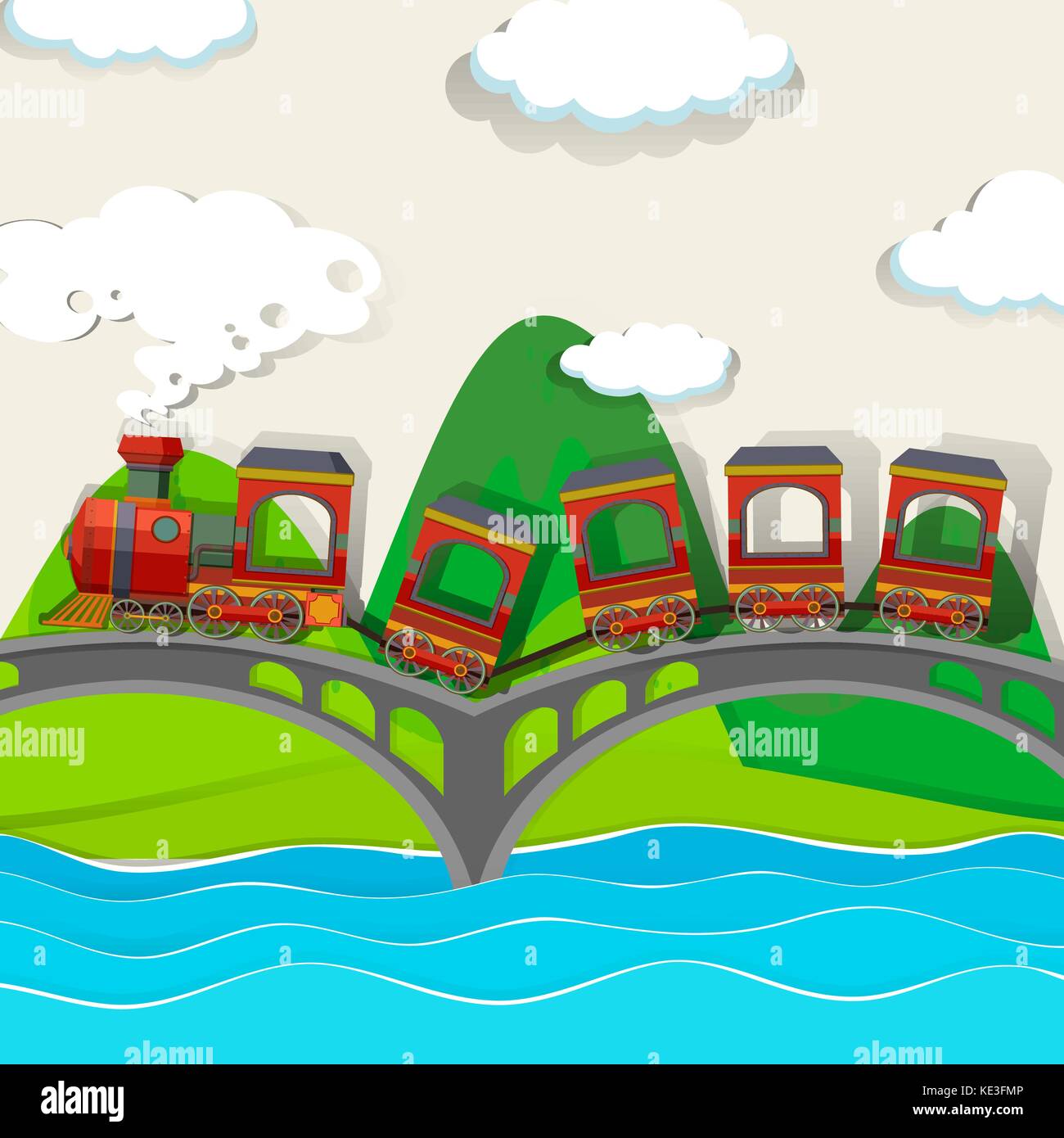 The over land train Stock Vector Images - Alamy