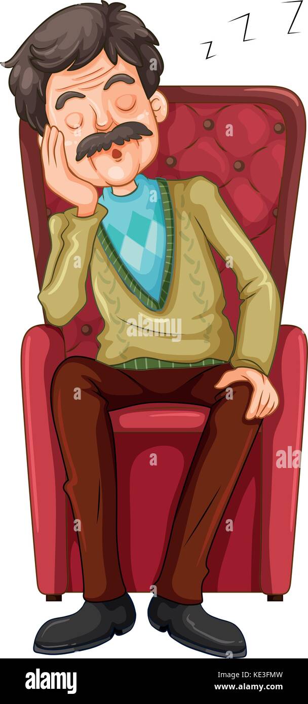 Elderly man taking a nap Stock Vector Images - Alamy