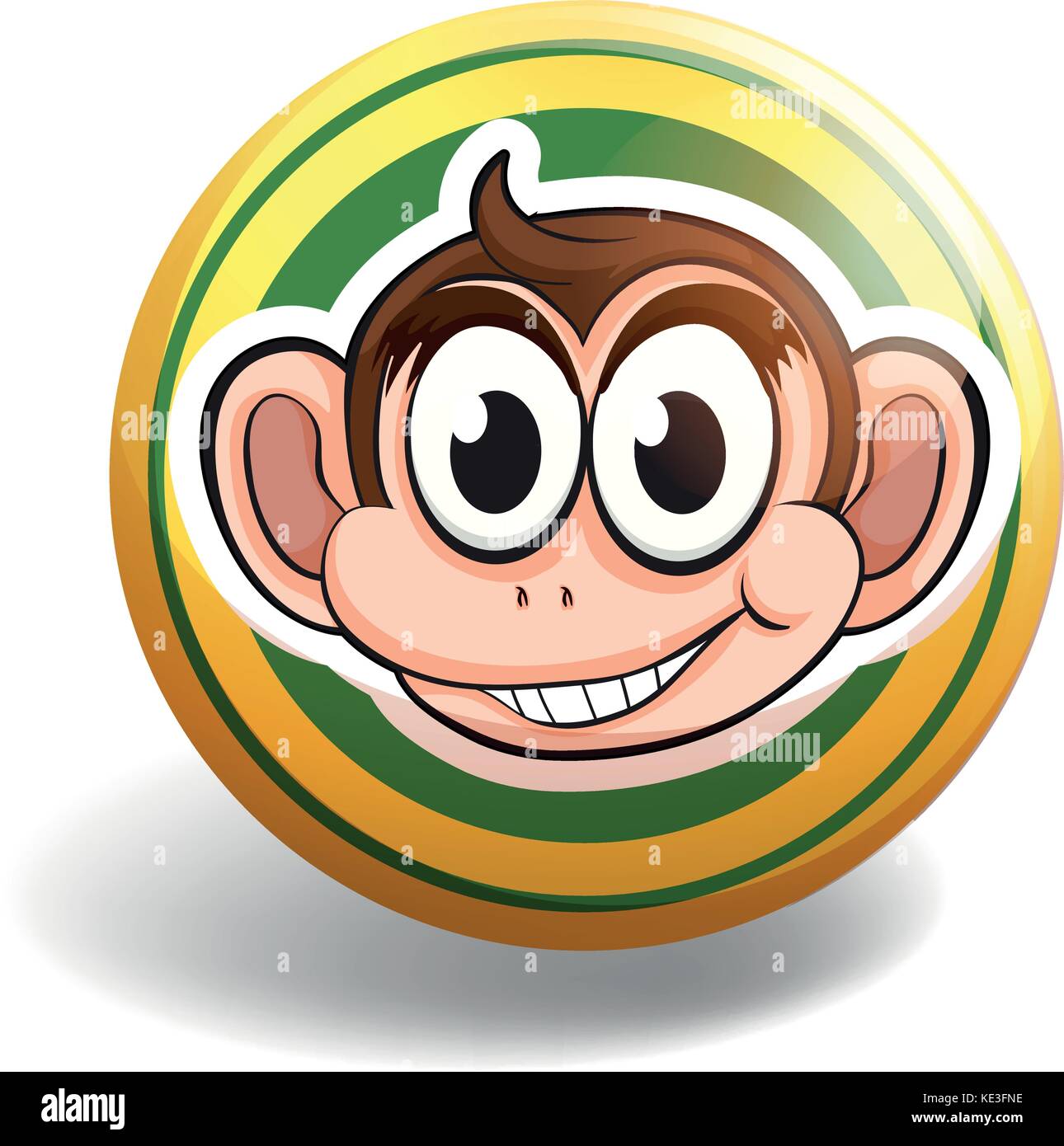 Monkey on round badge illustration Stock Vector Image & Art - Alamy